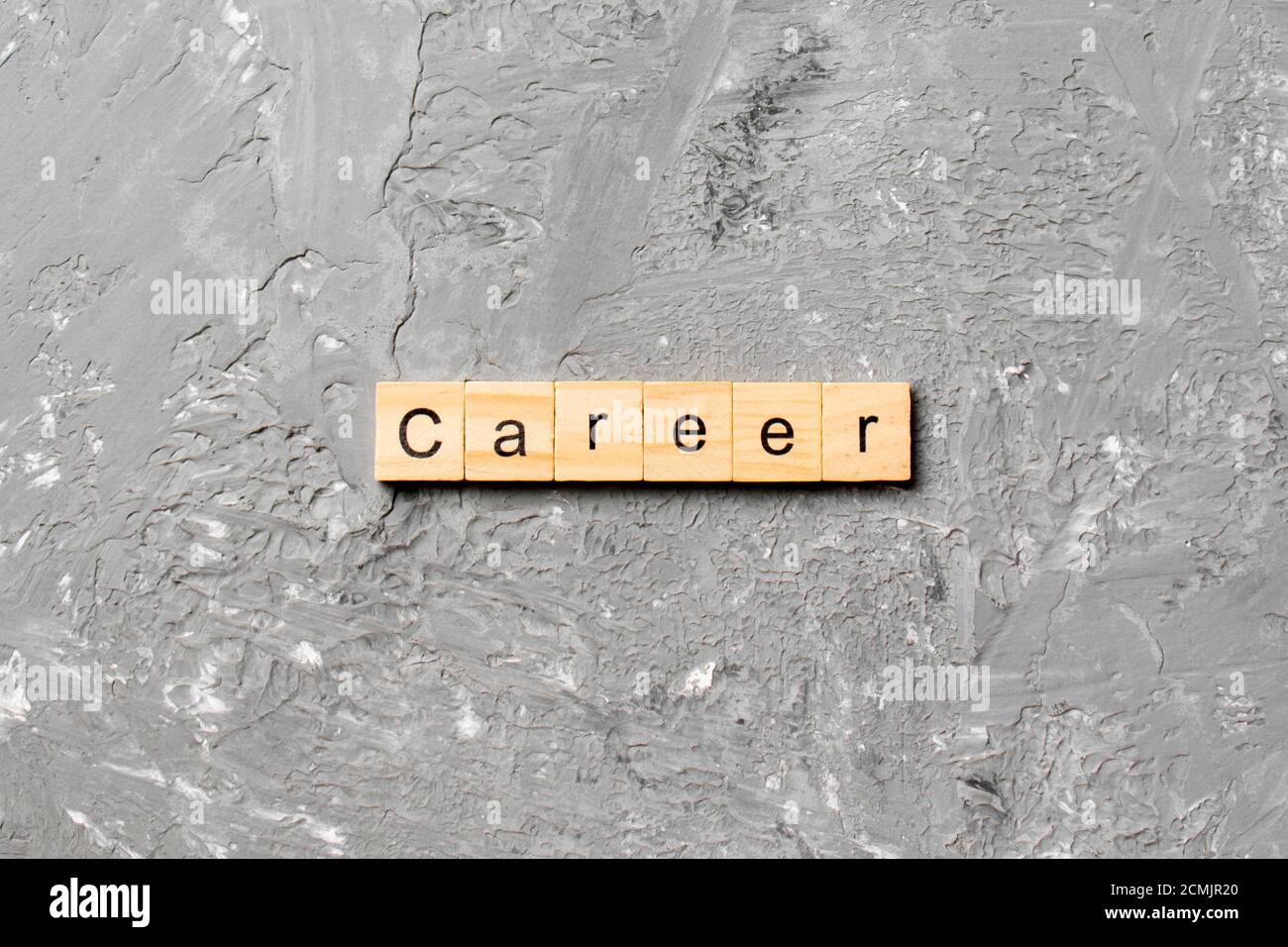 Career word written on wood block. Career text on table, concept Stock ...