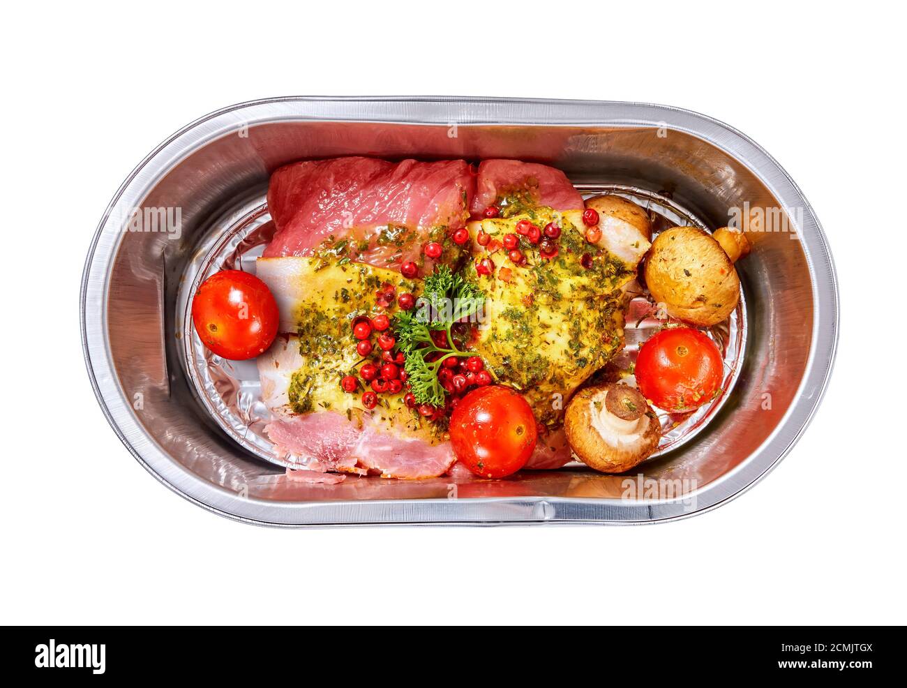 Oven ready meat in a studio setting, isolated on white Stock Photo - Alamy