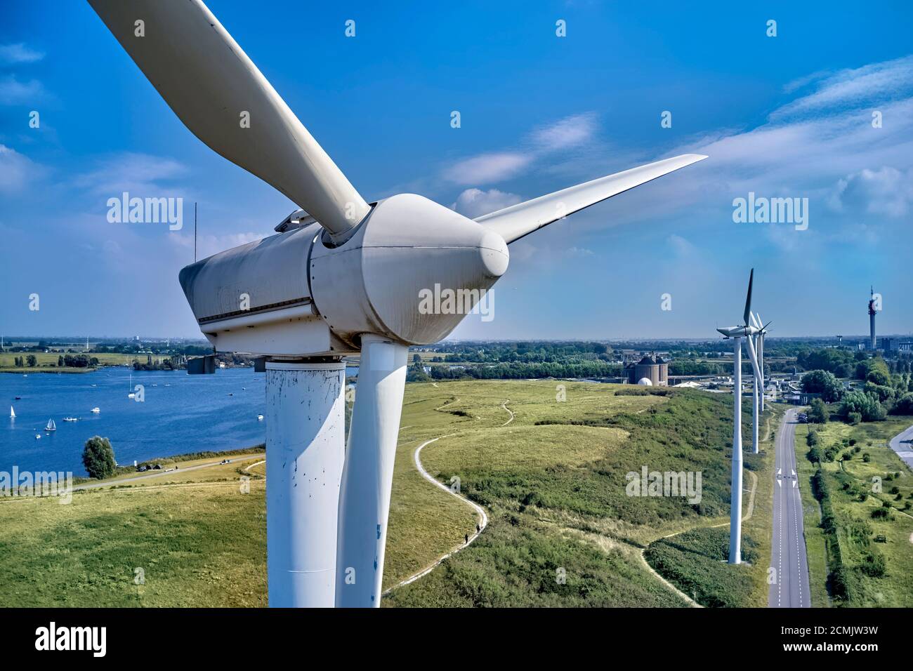 close up of a Windmill for electric power production Stock Photo - Alamy