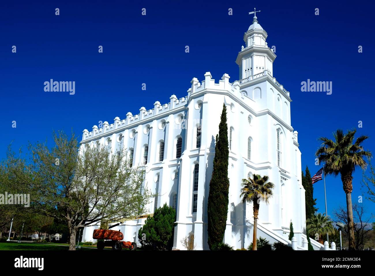 St. George Utah Mormon LDS Temple with white stone church religion ...