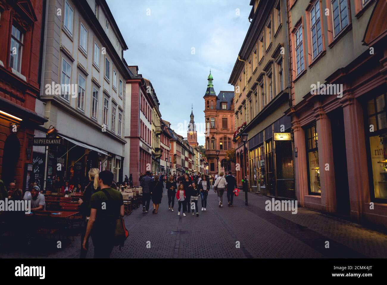 Heidelberg Altstadt: the old town section of Heidelberg, Germany with ...
