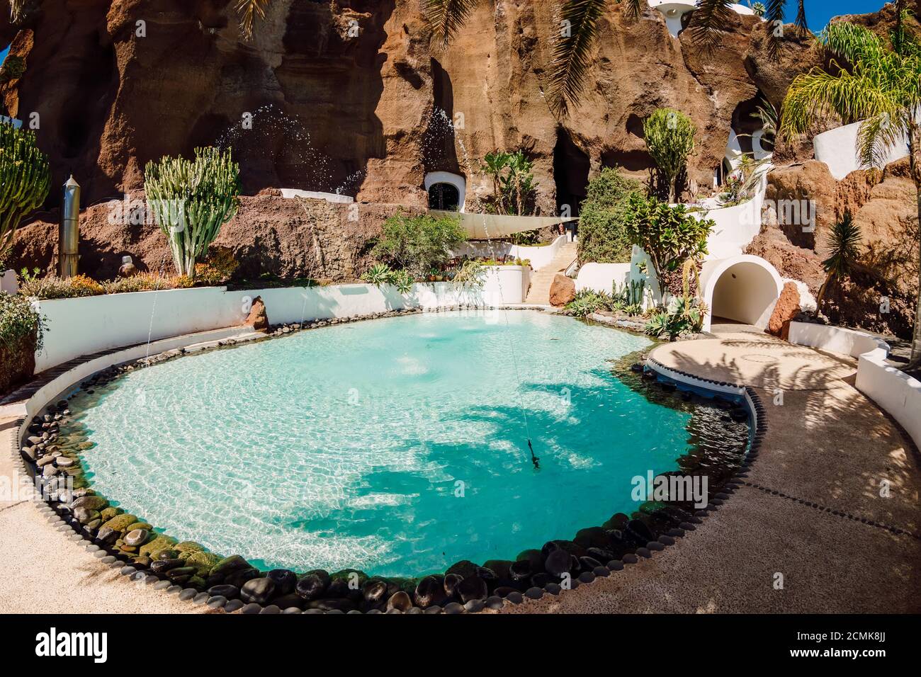 July 29, 2020. Lanzarote, Spain. Swimming pool in the Lagomar Museum ...