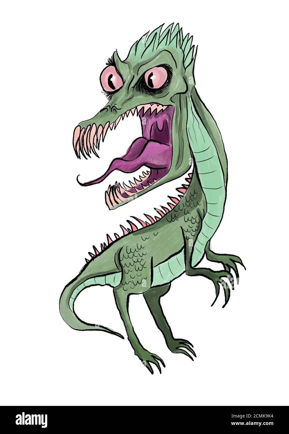 snarling dragon or dinosaur illustration Stock Photo - Alamy