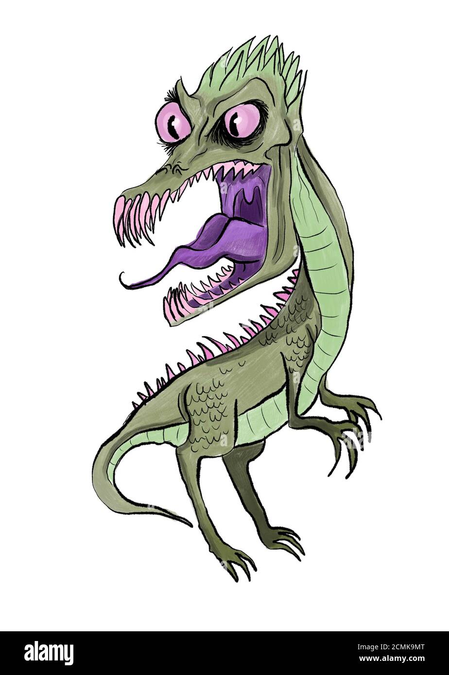 snarling dragon or dinosaur illustration Stock Photo - Alamy