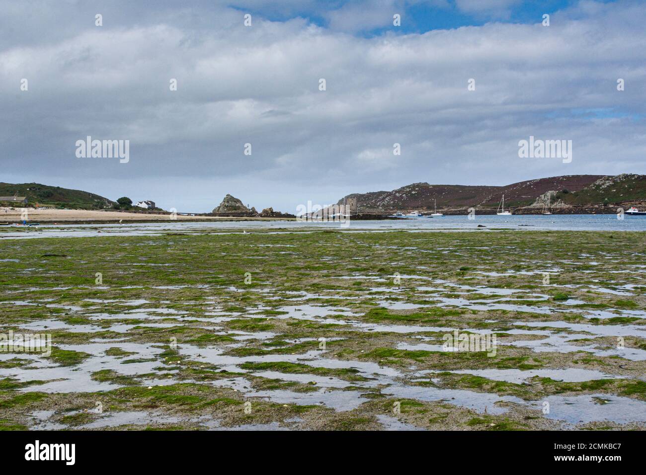 Bryher and Tresco in the Isles of Scilly during a low tide Stock Photo ...