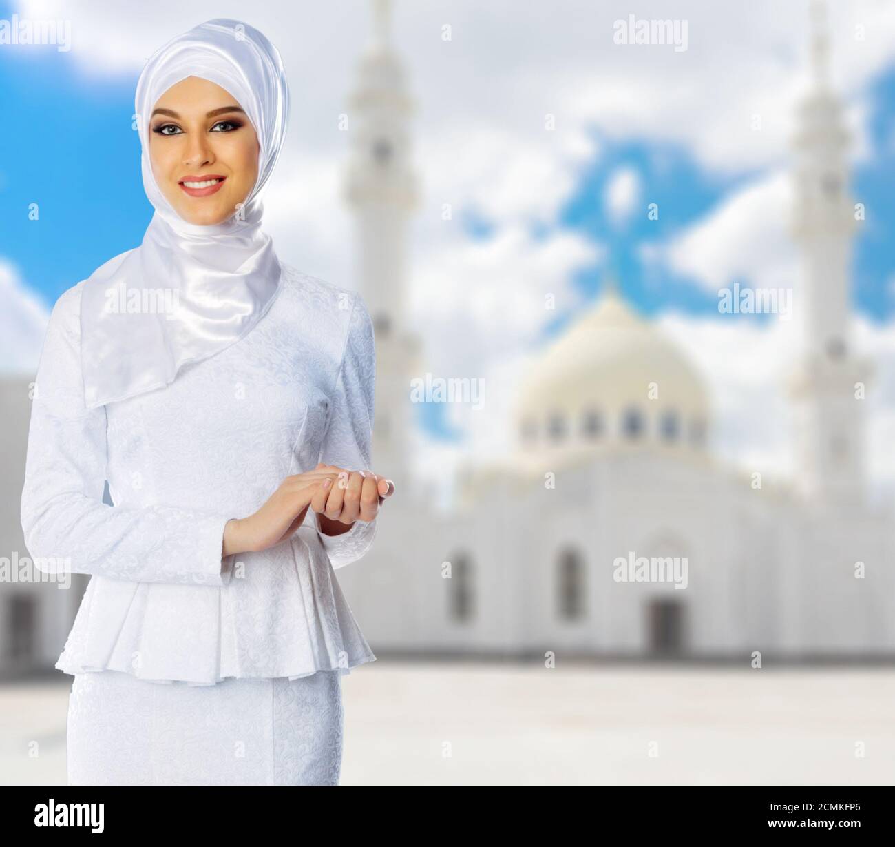 Muslim girl at mosque background Stock Photo - Alamy