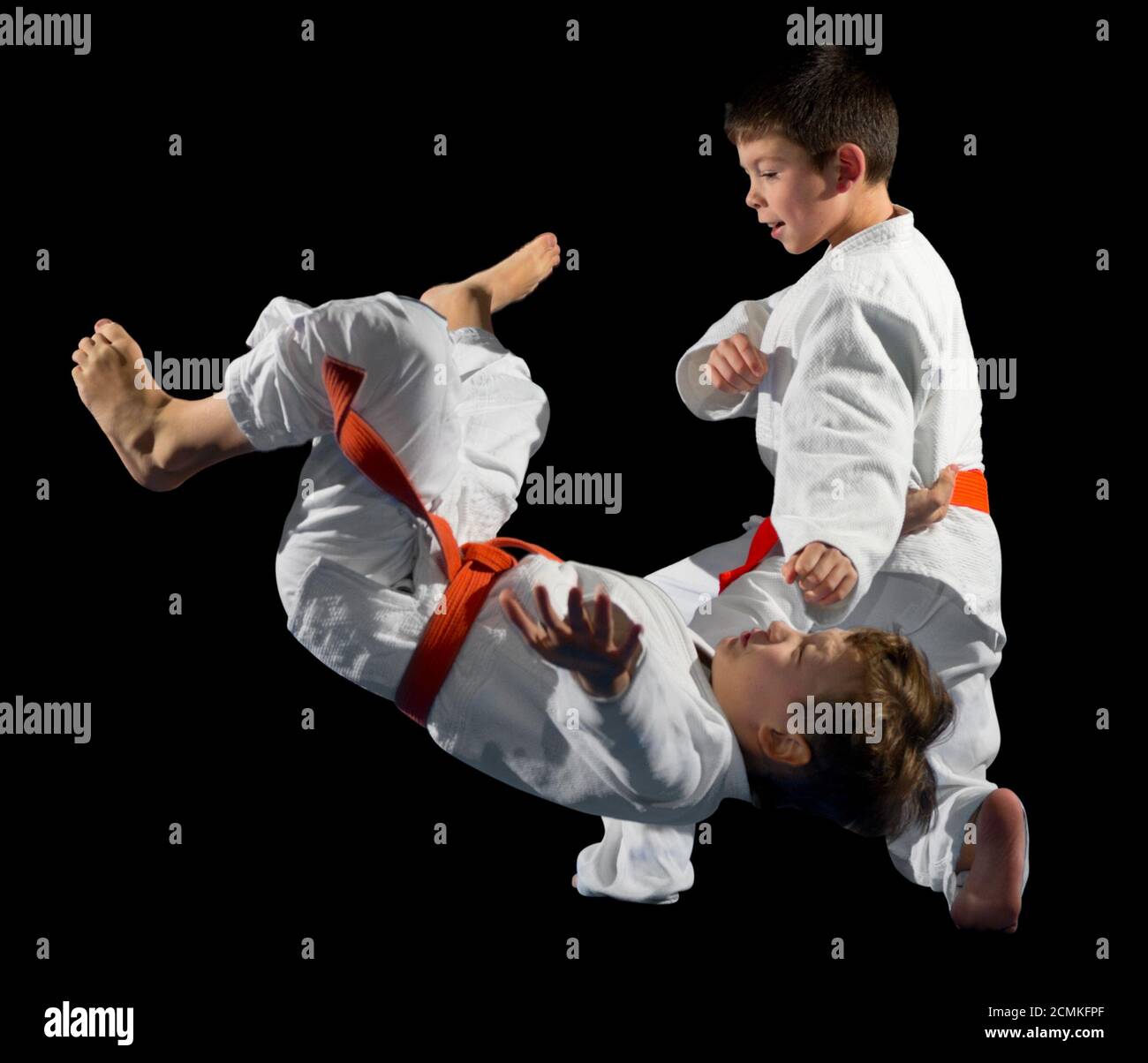 Little boys martial arts fighters isolated Stock Photo - Alamy