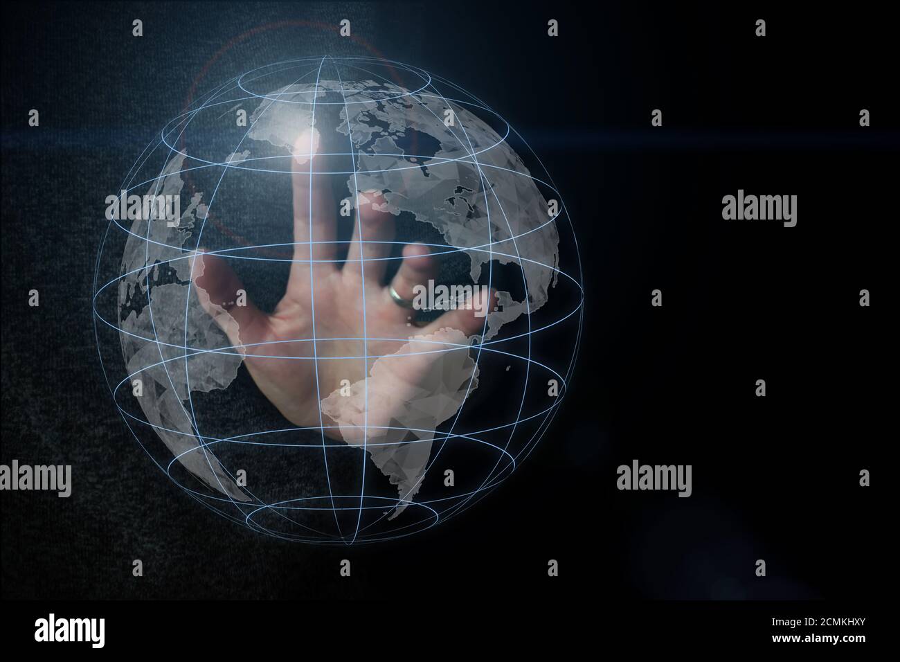 Network over world map hi-res stock photography and images - Alamy