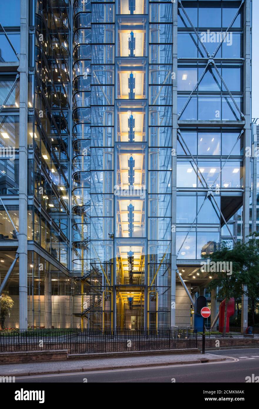 Detail of lift lobbies on north elevation. 88 Wood Street, City of ...