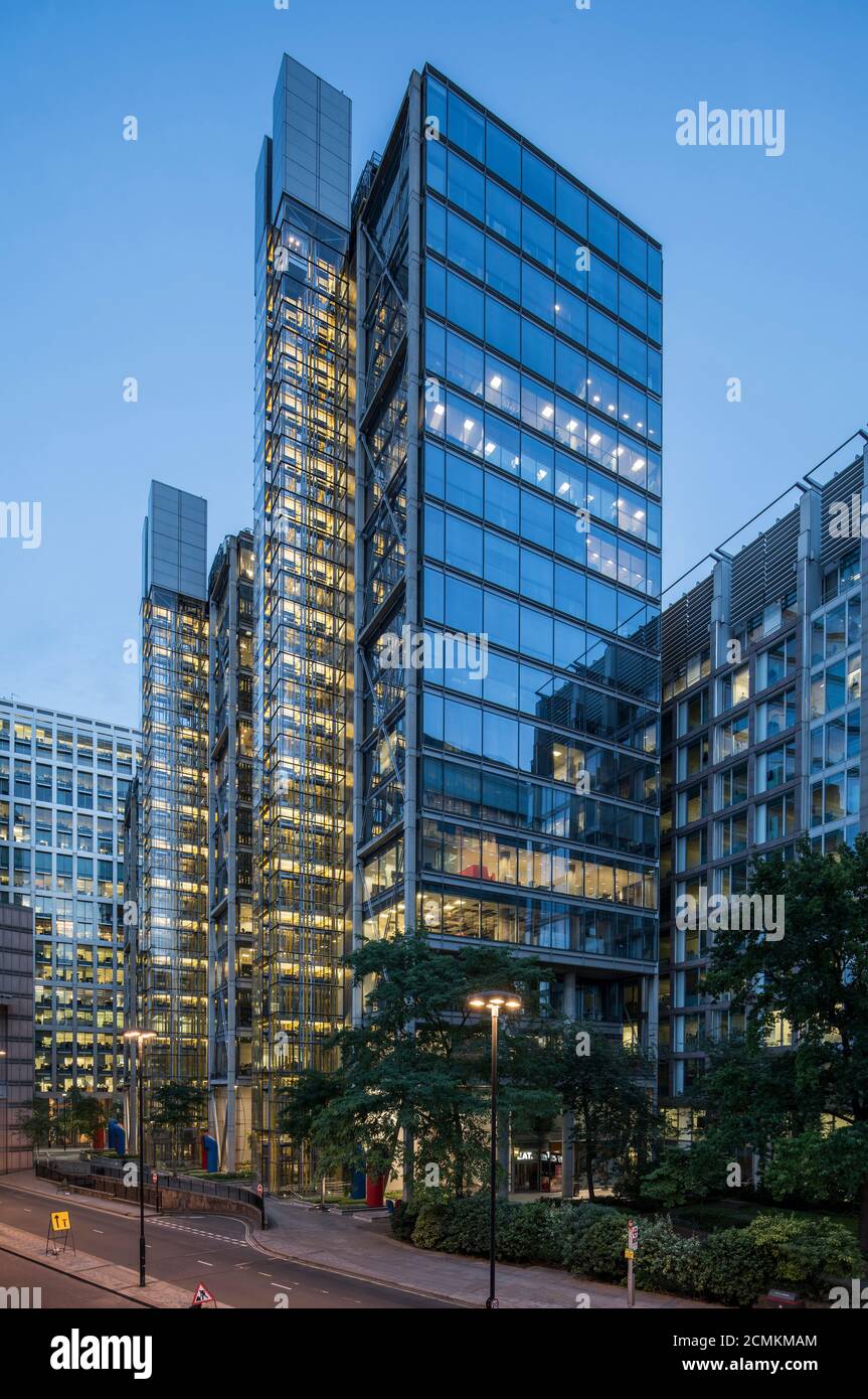 View of north west elevation showing transparency of the building ...