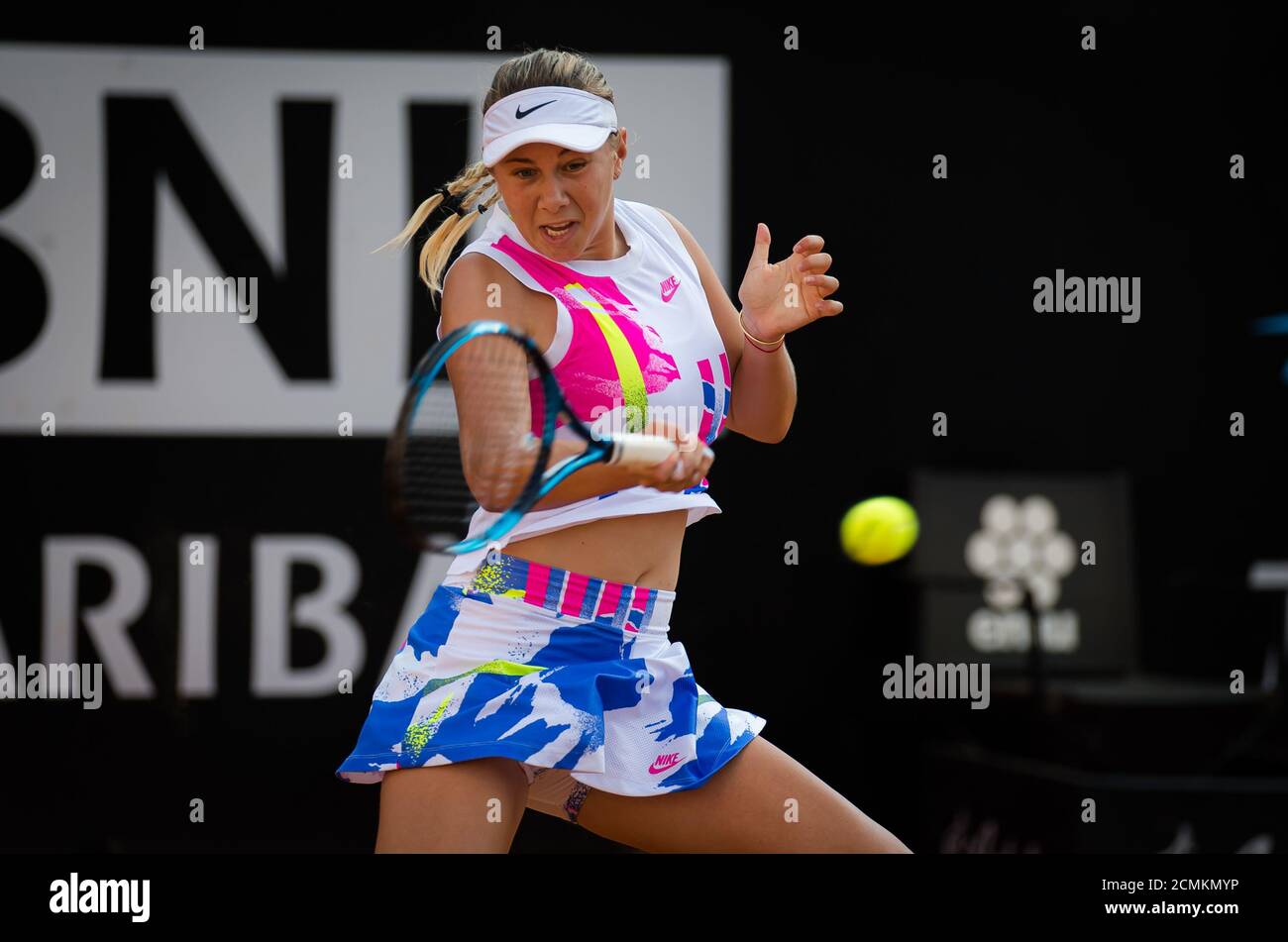 Amanda Anisimova of the United States in action during her second-round ...