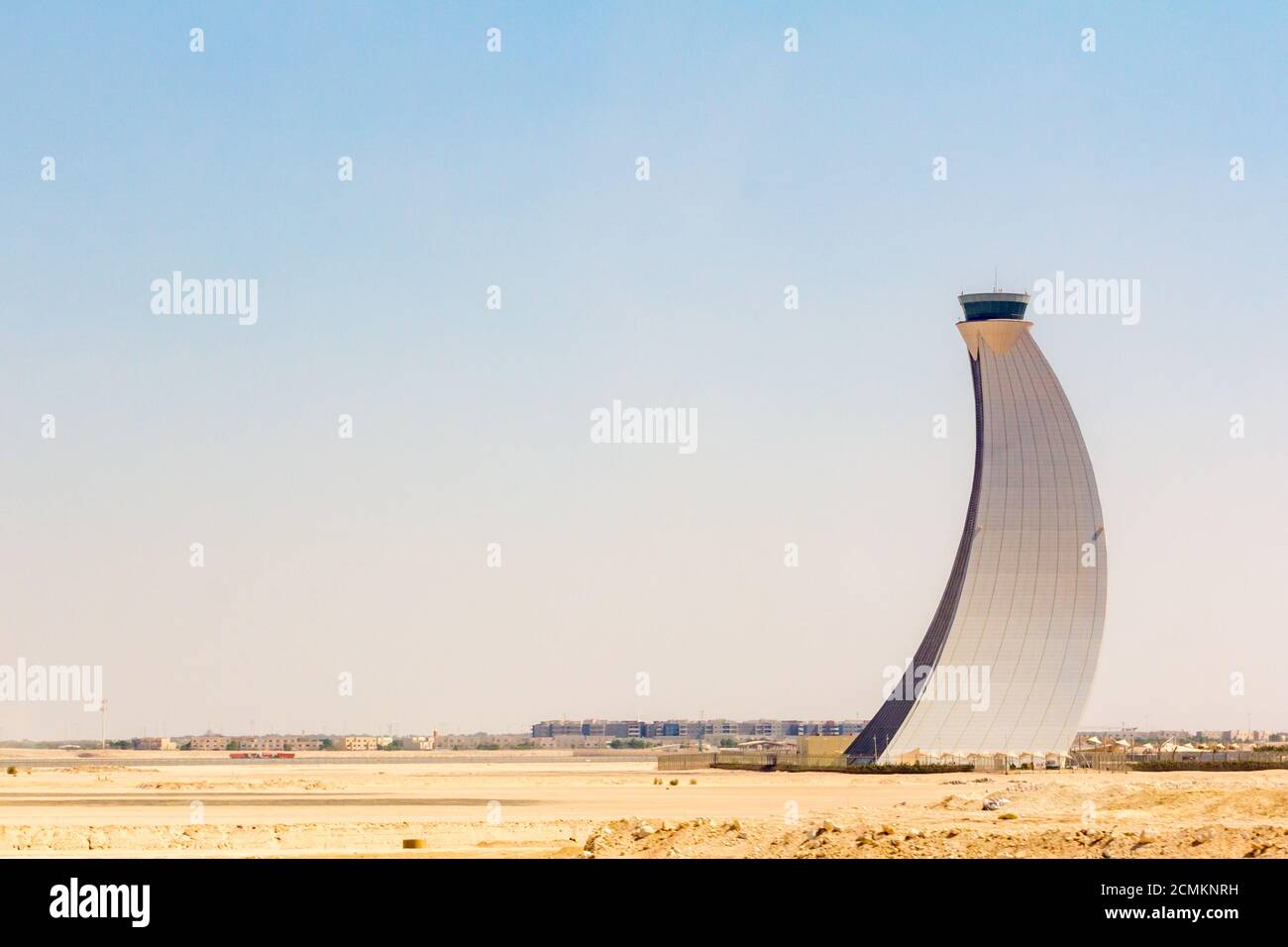 The modern air traffic control tower in Abu Dhabi Stock Photo - Alamy