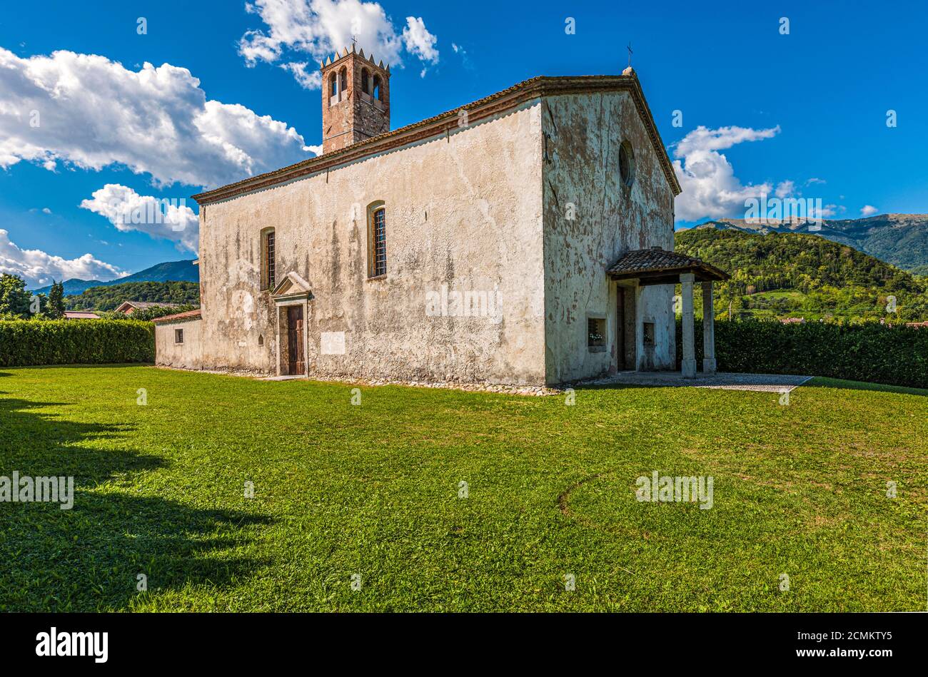 Italy Veneto Castelcucco Church of Santa Lucia (XII Century Stock Photo ...