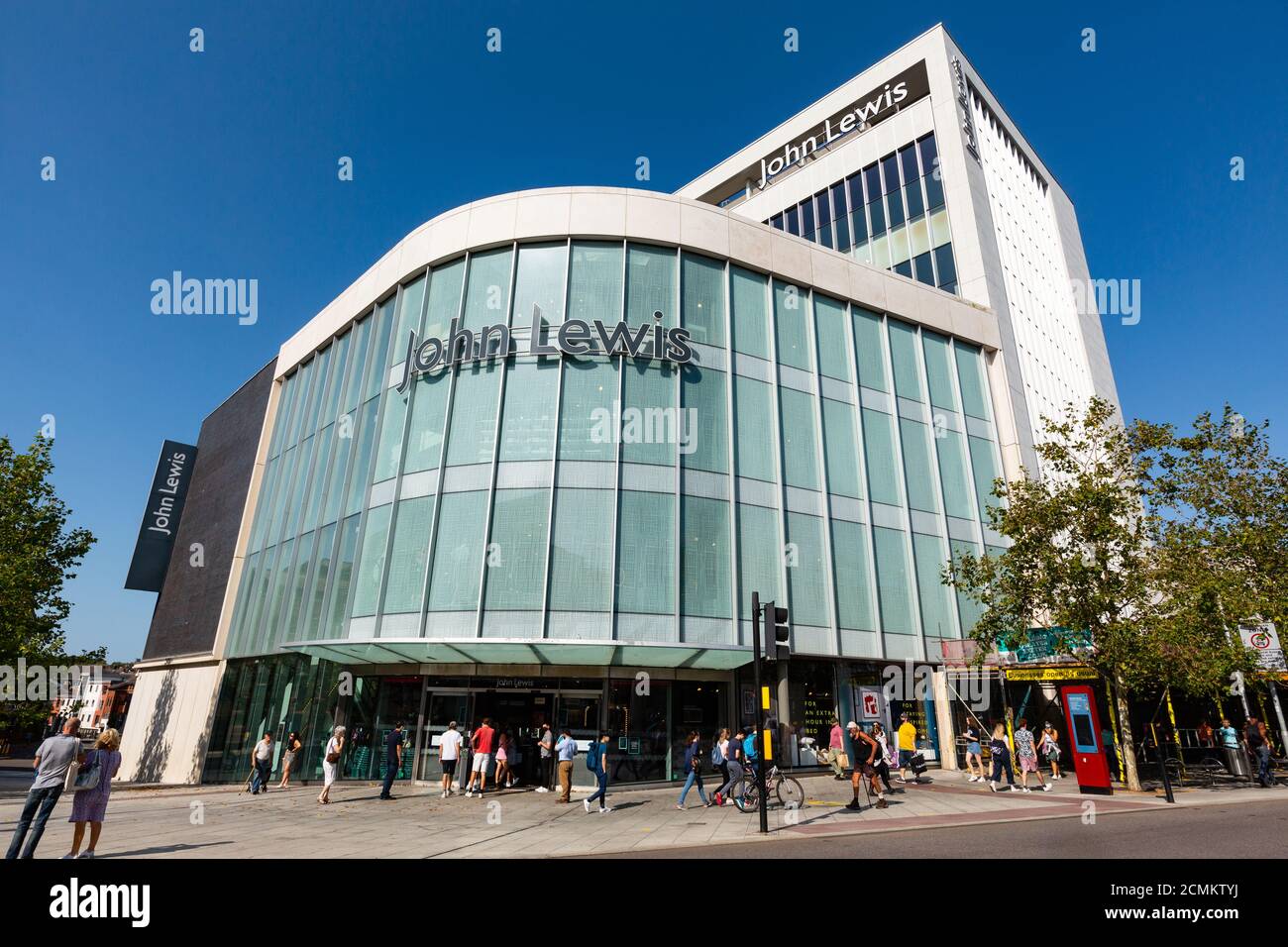 The John Lewis store in Exeter, devon with a blue sky Stock Photo - Alamy