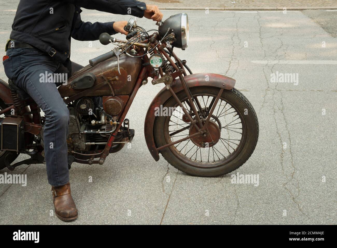 Old man bike leather hi-res stock photography and images - Alamy