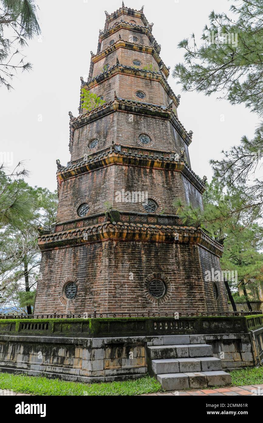 The Pagoda of the Celestial Lady or Thien Mu Pagoda, Hue, Vietnam ...