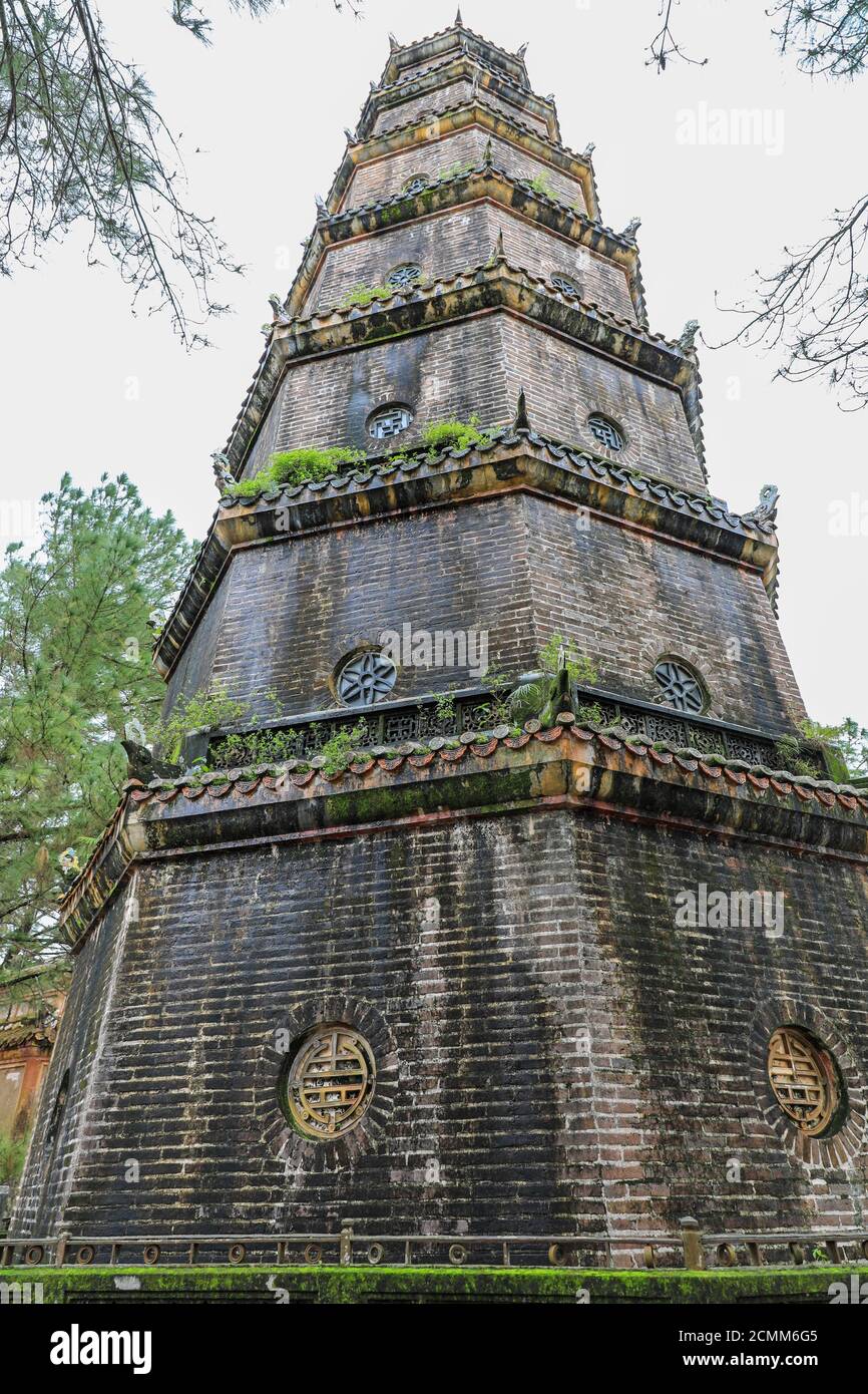 The Pagoda of the Celestial Lady or Thien Mu Pagoda, Hue, Vietnam ...