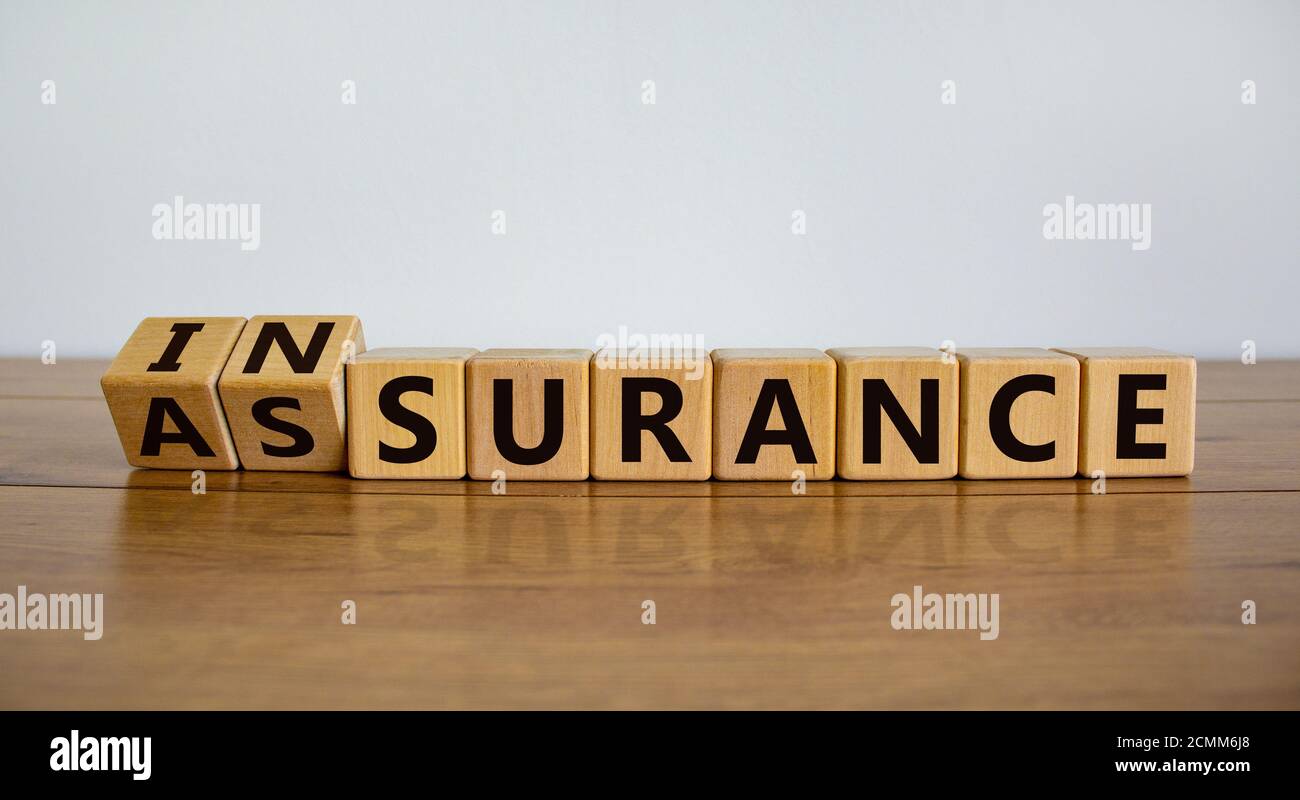 Turned a cube and changed the word assurance to insurance. Beautiful ...