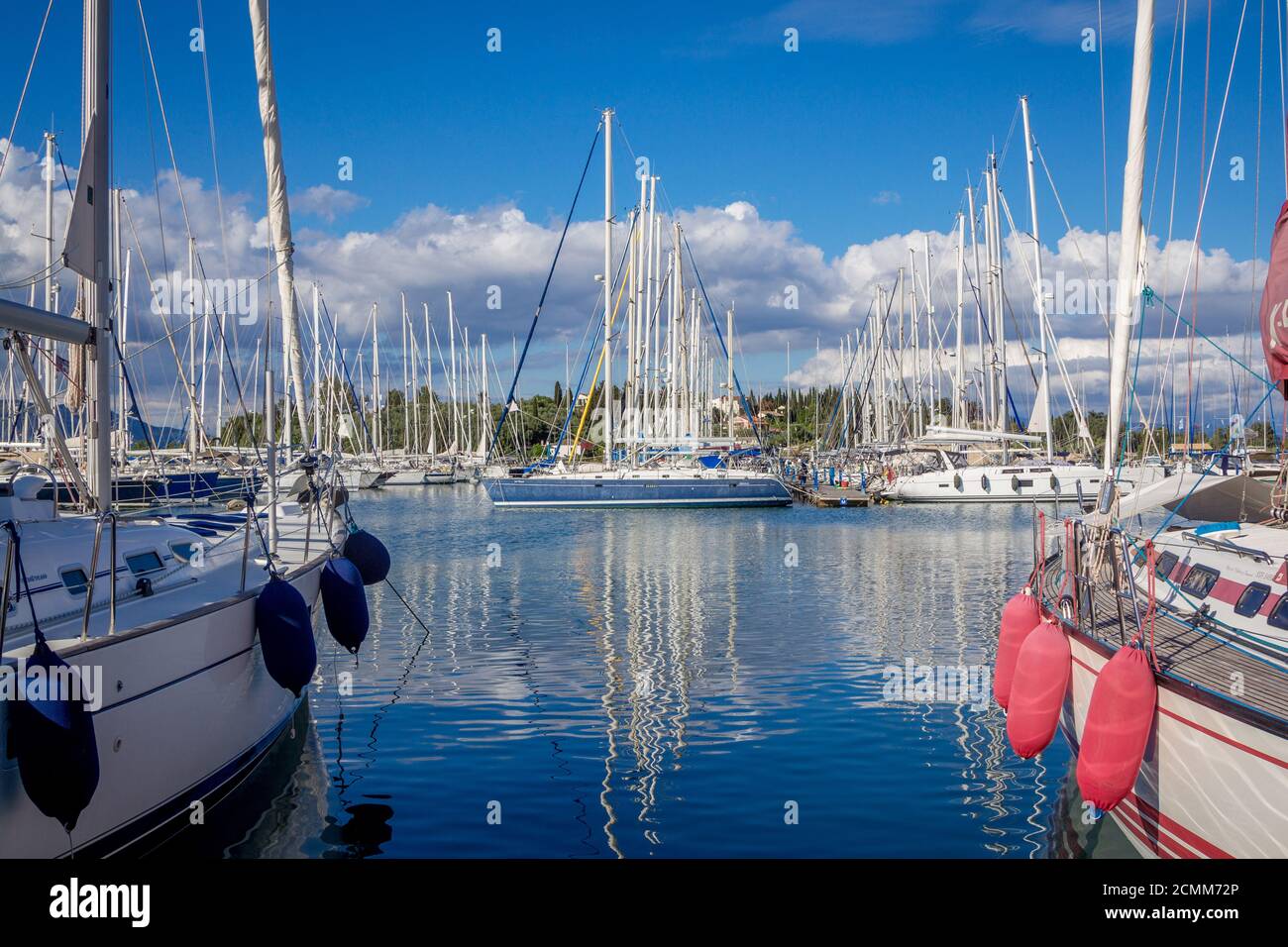 Corfu Island/Greece- May 5, 2019: View of beautiful Gouvia port marina ...