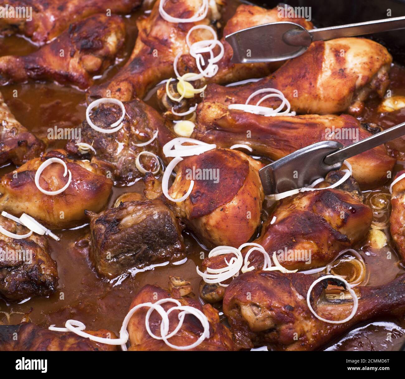 Chicken pieces meat cooked in hi-res stock photography and images - Alamy