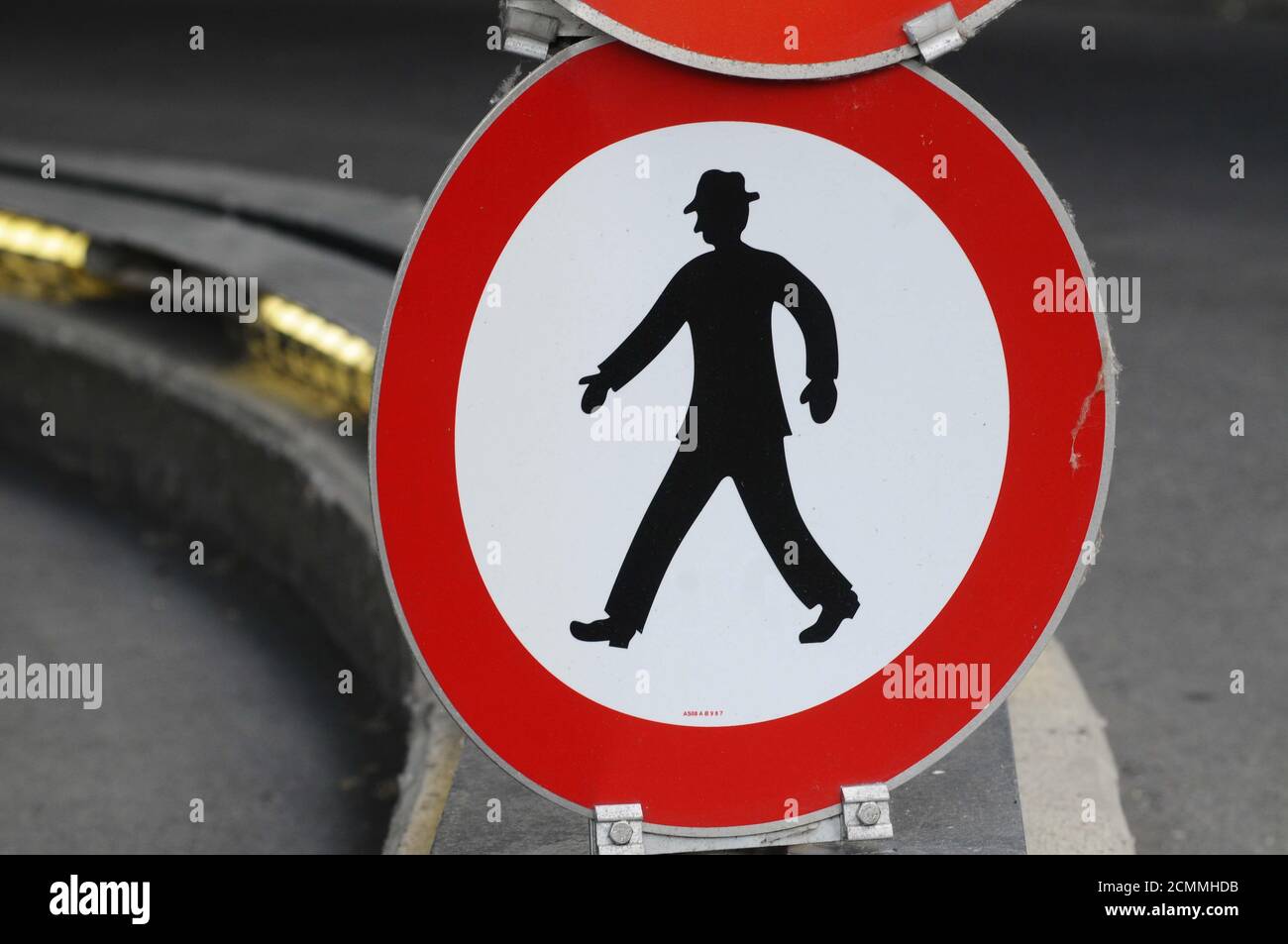 pedestrian traffic sign on the street Stock Photo - Alamy