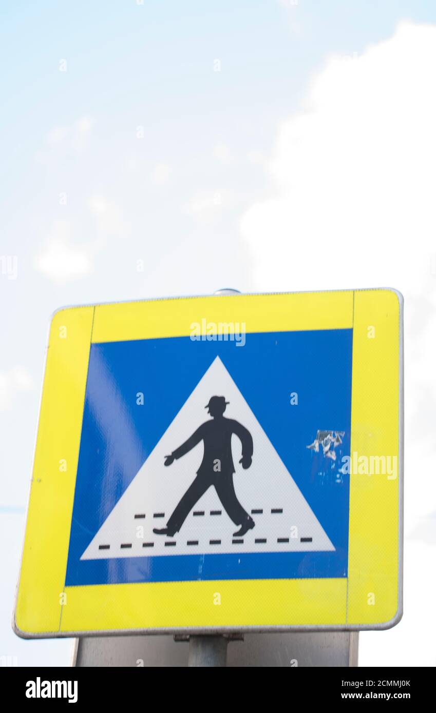 crosswalk road sign on the street Stock Photo - Alamy