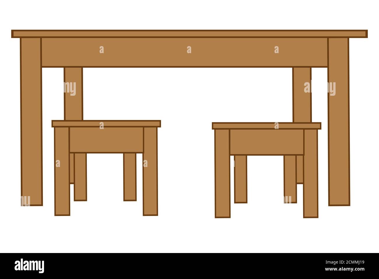 Big table and two chairs Stock Photo - Alamy
