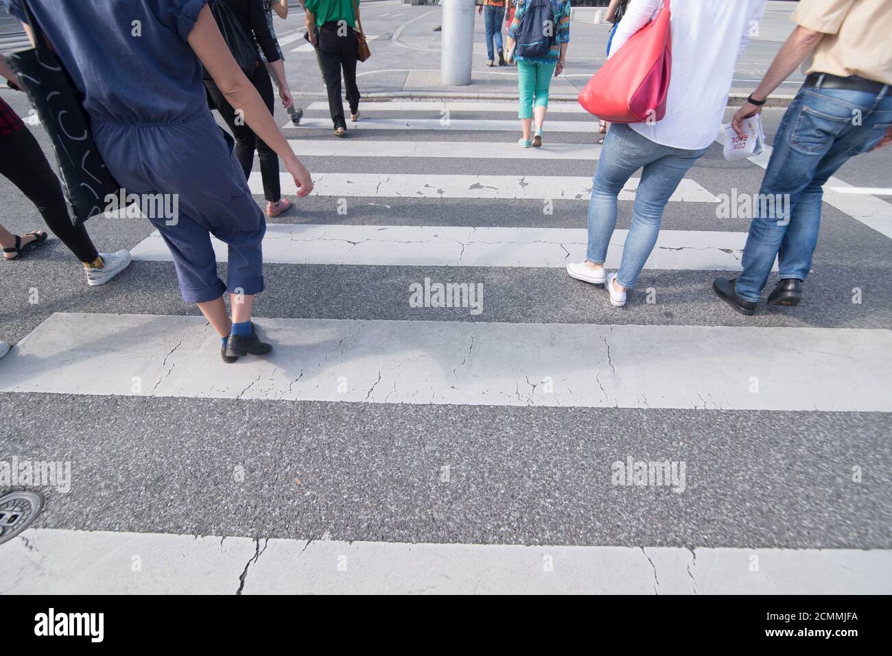 pedestrians on crosswalk on street Stock Photo - Alamy