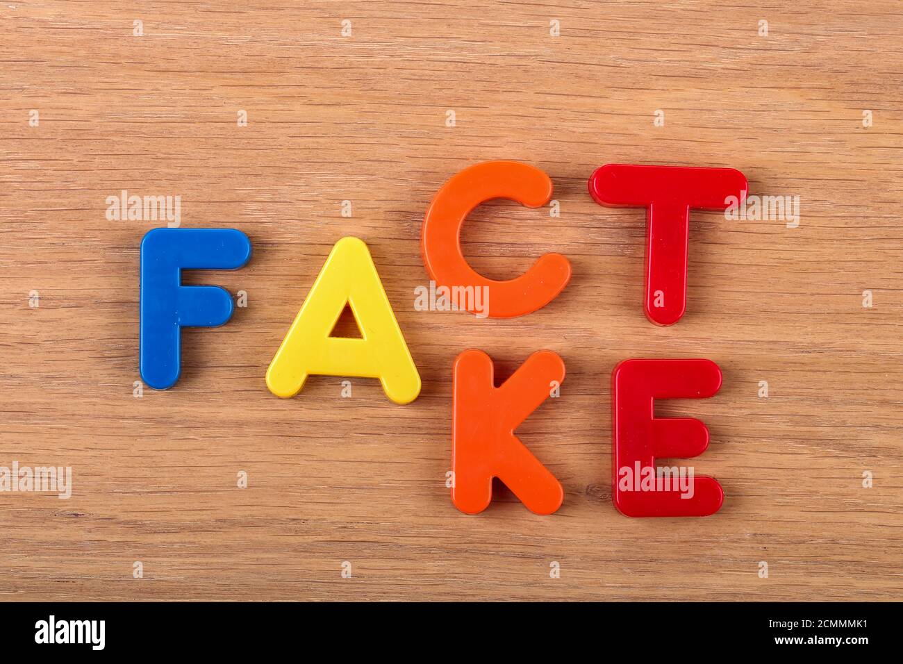 Closeup of words made of plastic letters perfect for the Fact or Fake ...