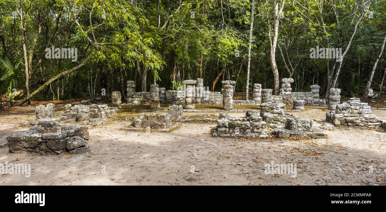In the ancient Mayan city of Cobá on the Yucatan Peninsula stock Stock ...