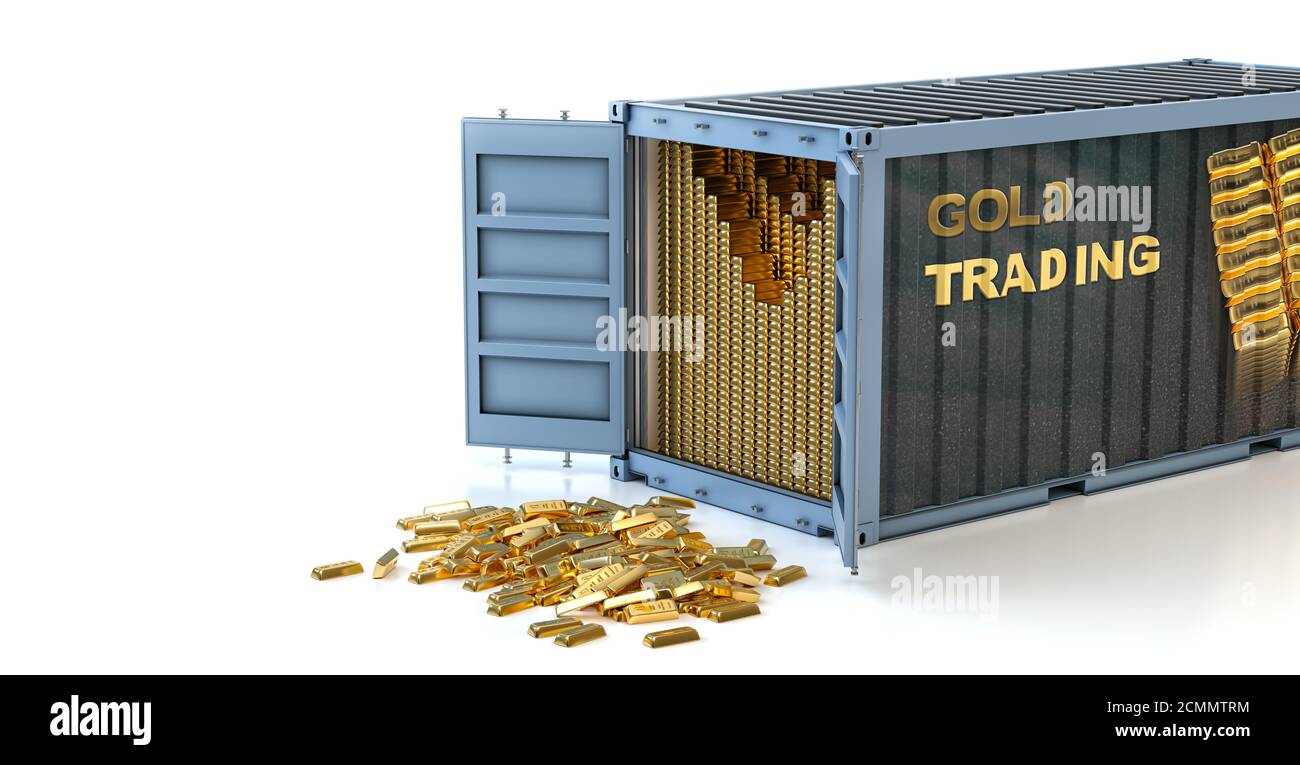 Golden shipment container hi-res stock photography and images - Alamy
