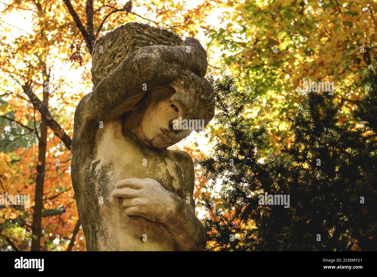 Statue of fantasy human-like creature at Allerton Park in Monticello ...