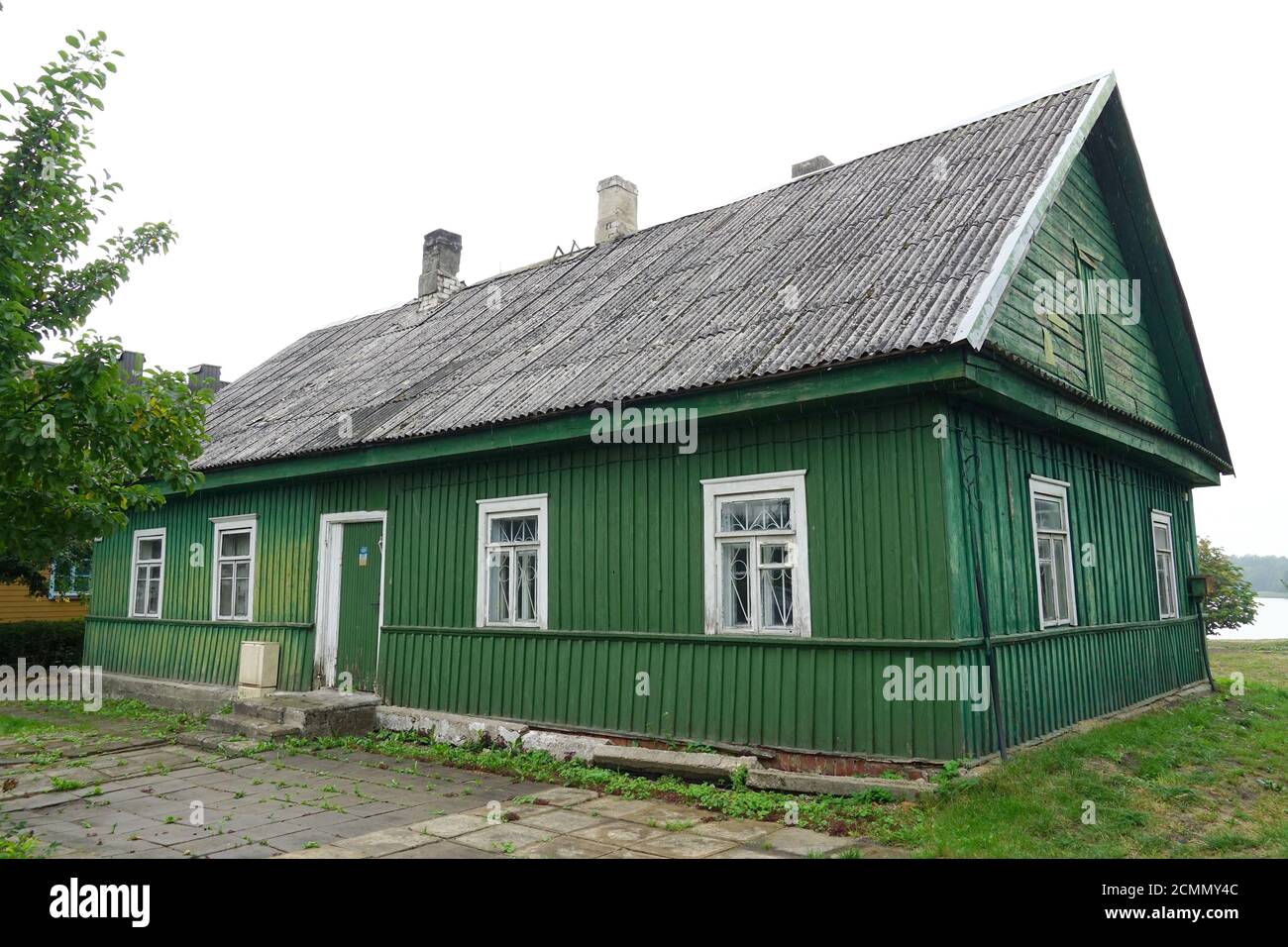A typical wooden Karaim house, Trakai, Lithuania, Europe Stock Photo ...