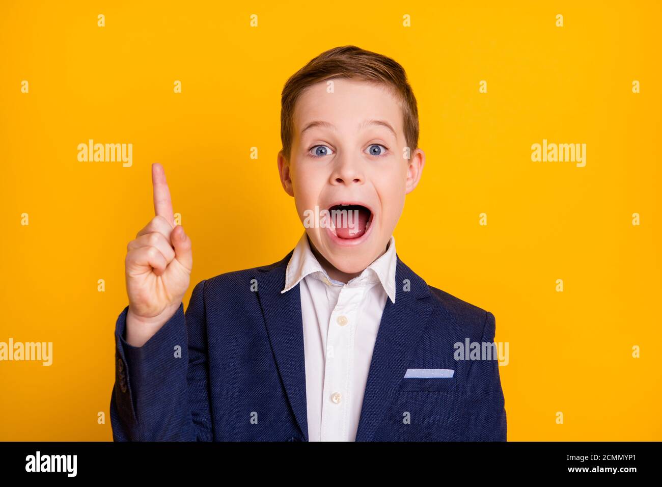 Close-up portrait of his he handsome intelligent cheerful cheery small ...