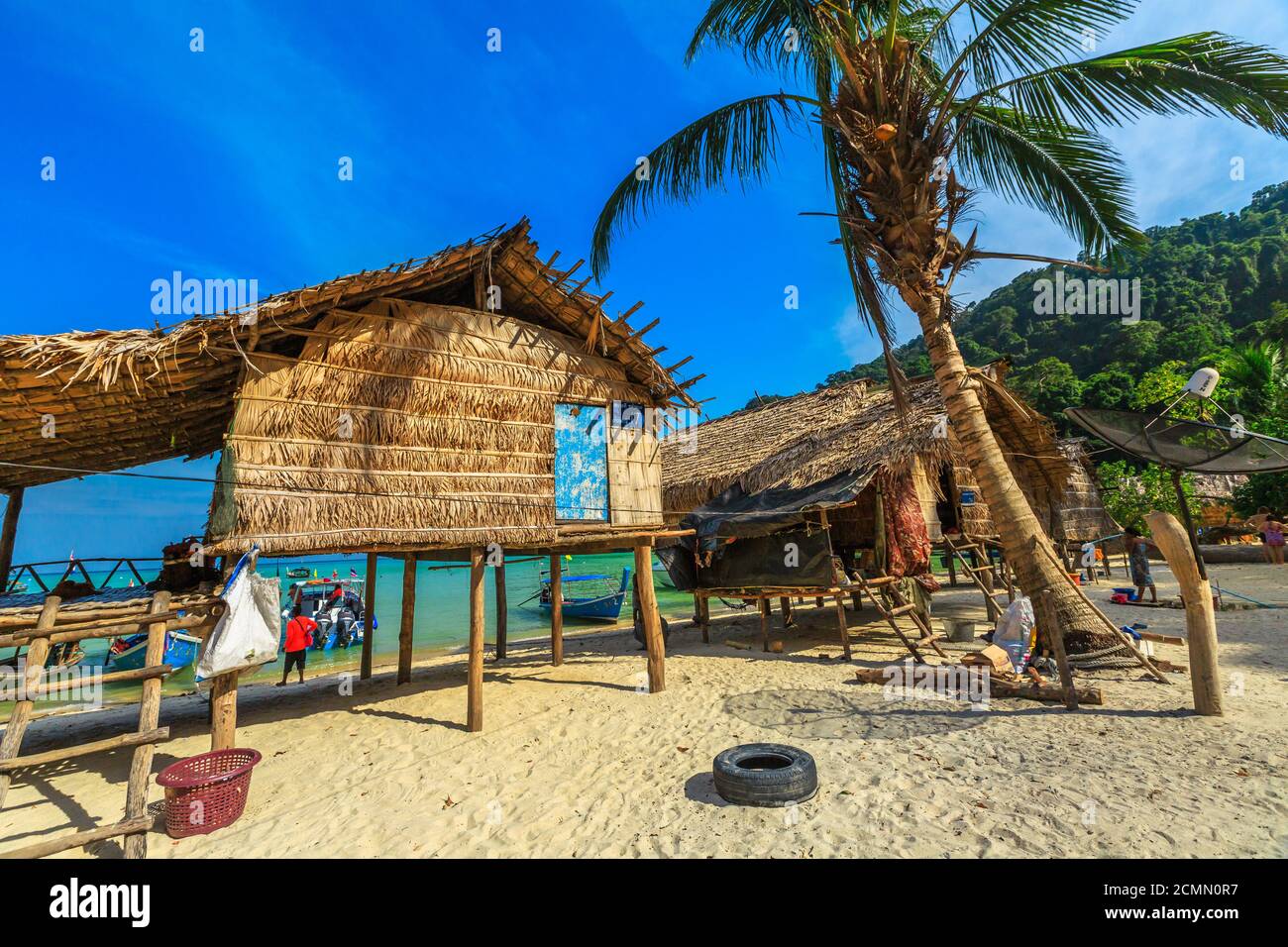 Surin Islands, Phang Nga, Thailand - January 3, 2016: Moken Village of ...