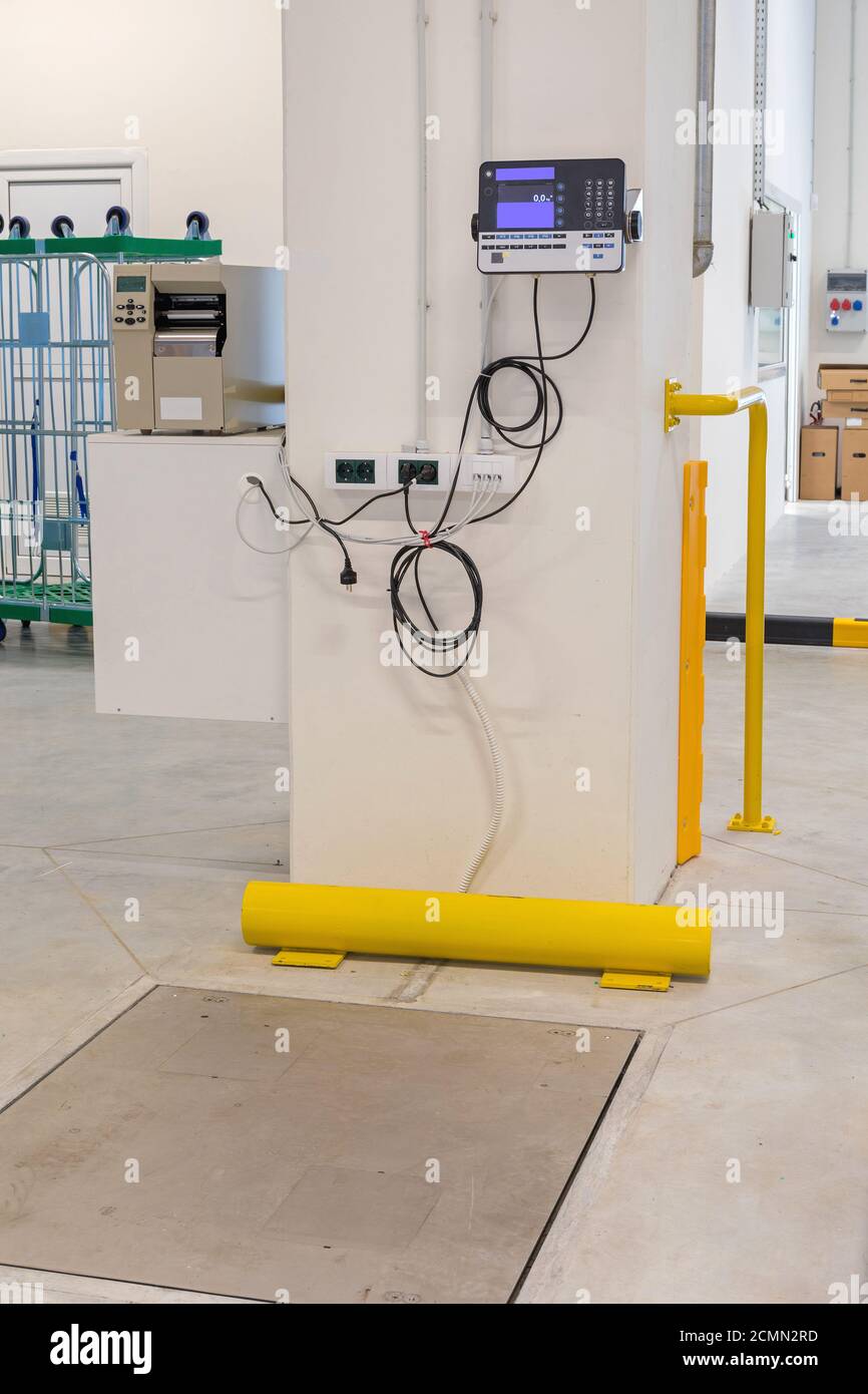 Weigh Station for Carts Pallets in Distribution Warehouse Stock Photo ...