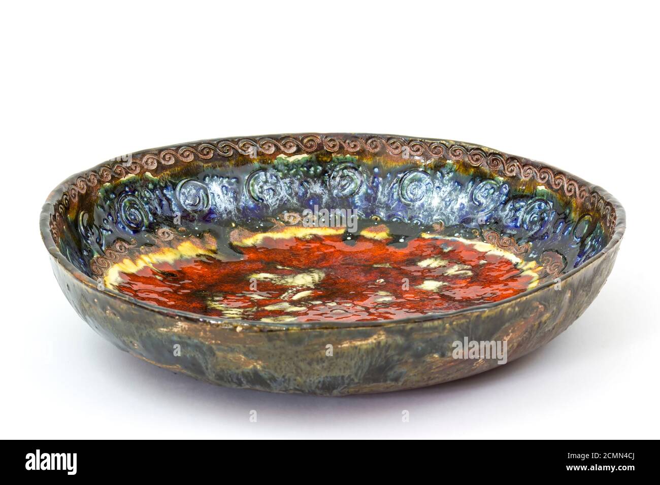 clay pot on white background - handmade pottery Stock Photo - Alamy