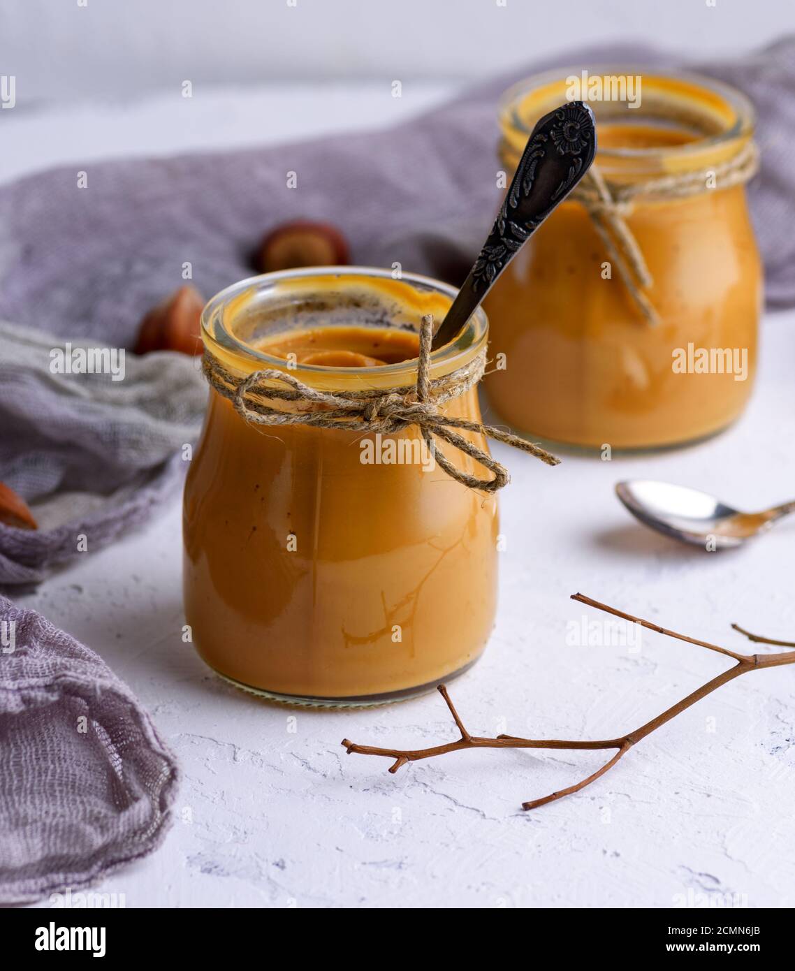 Caramel dessert Toffee in a glass jar Stock Photo - Alamy