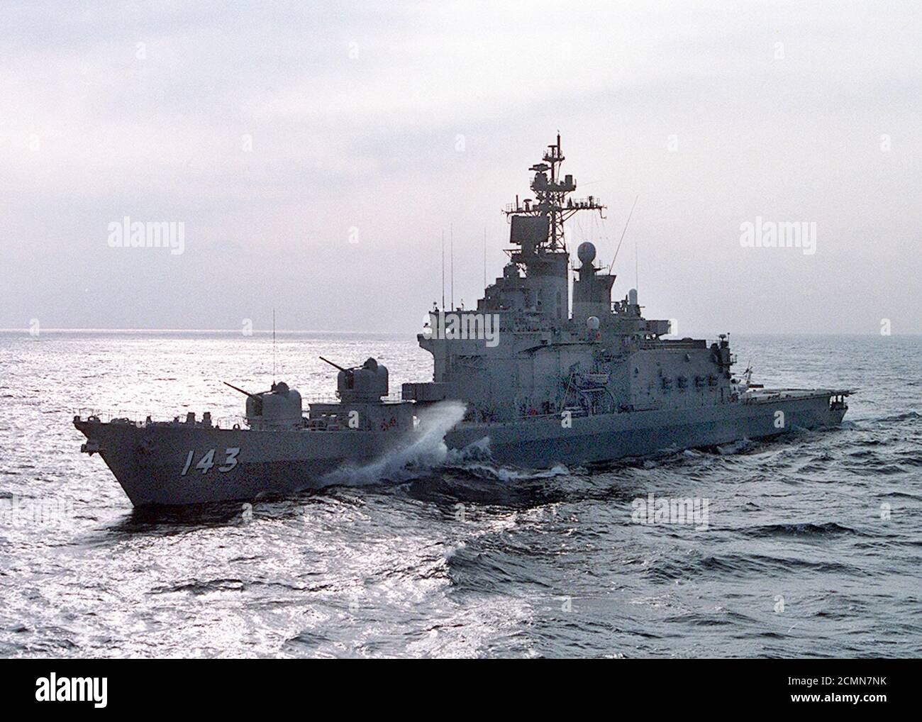 JS Shirane (DDH-143) seen from USS Blue Ridge, -Feb. 2001 b Stock Photo ...