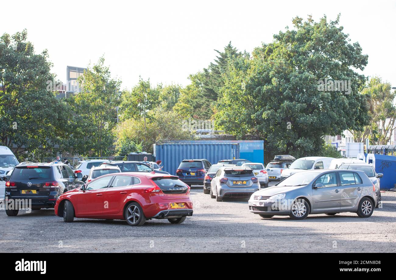 IMAGE PIXELLATED BY PA PICTURE DESK Queuing cars at a drive through ...