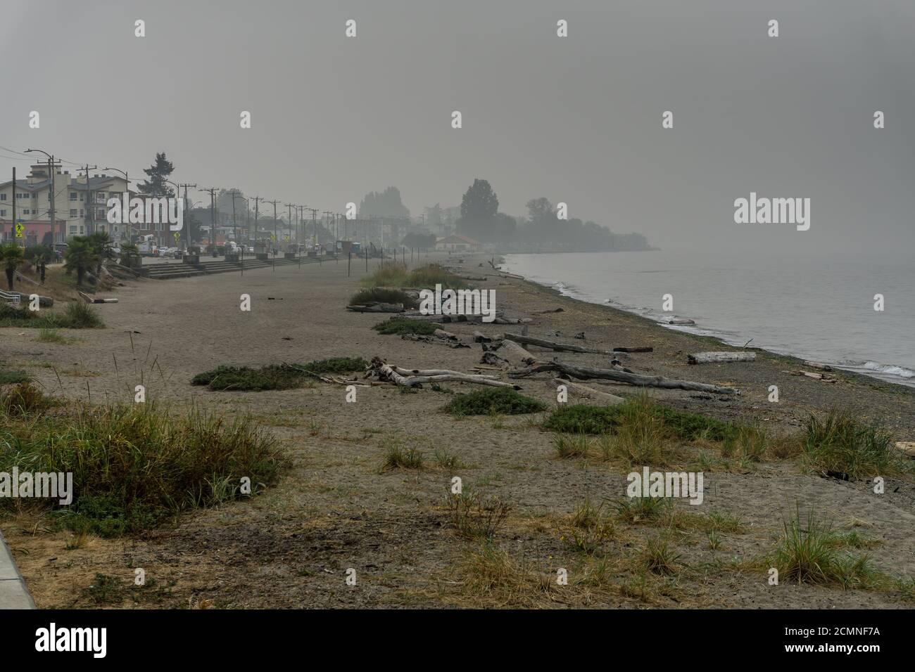 Smoke from wildfires blankets Alki Beach in West Seatt;e.Washington ...