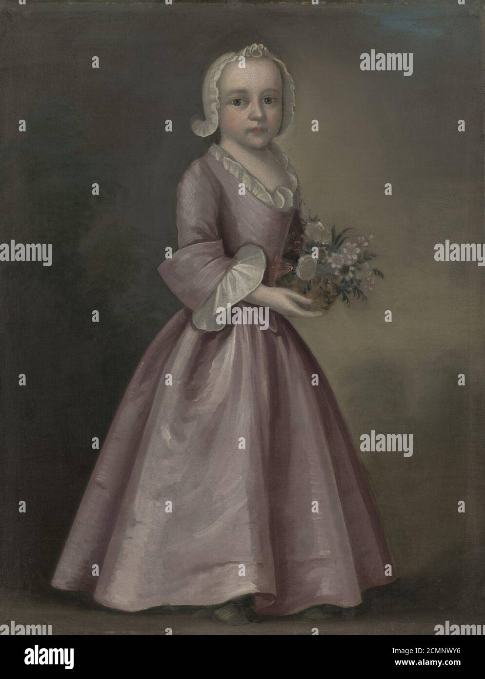 Joseph Badger - Little Girl Holding Flowers (attributed to Joseph ...