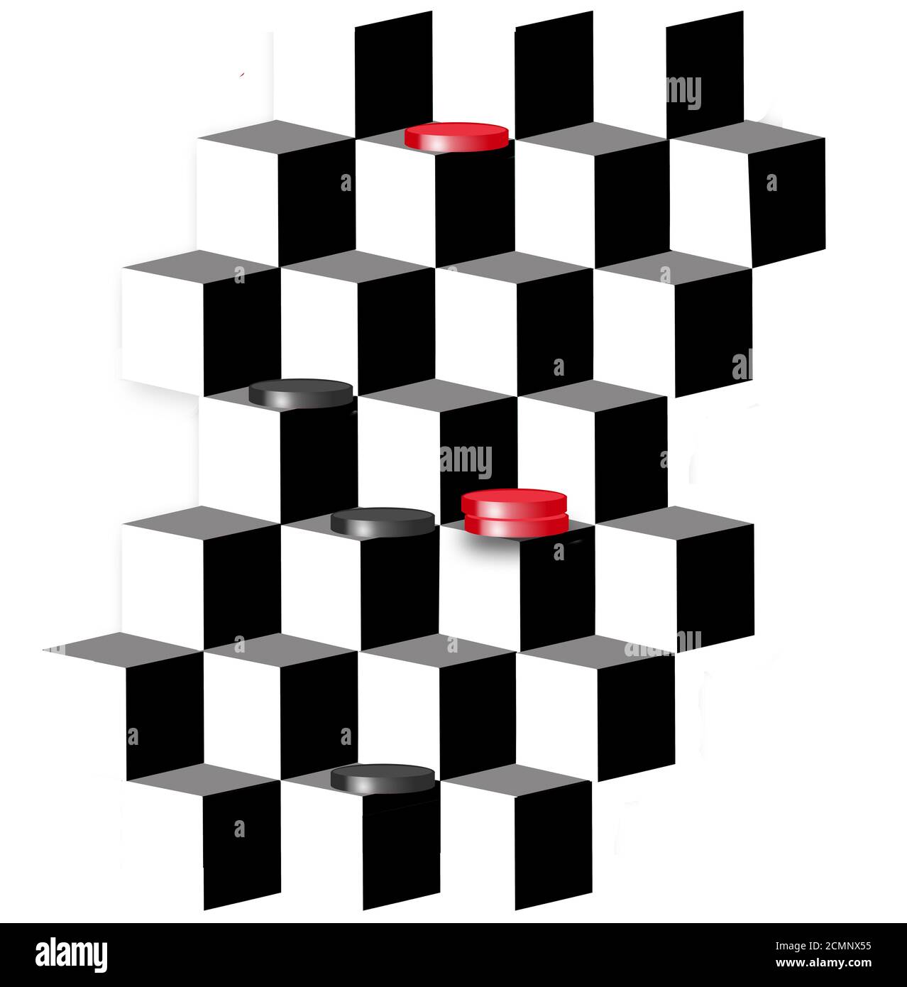 Black checker pieces Cut Out Stock Images & Pictures - Alamy