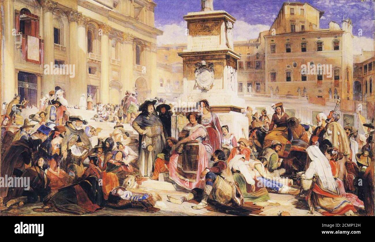 John Frederick Lewis - Easter Day at Rome Stock Photo - Alamy