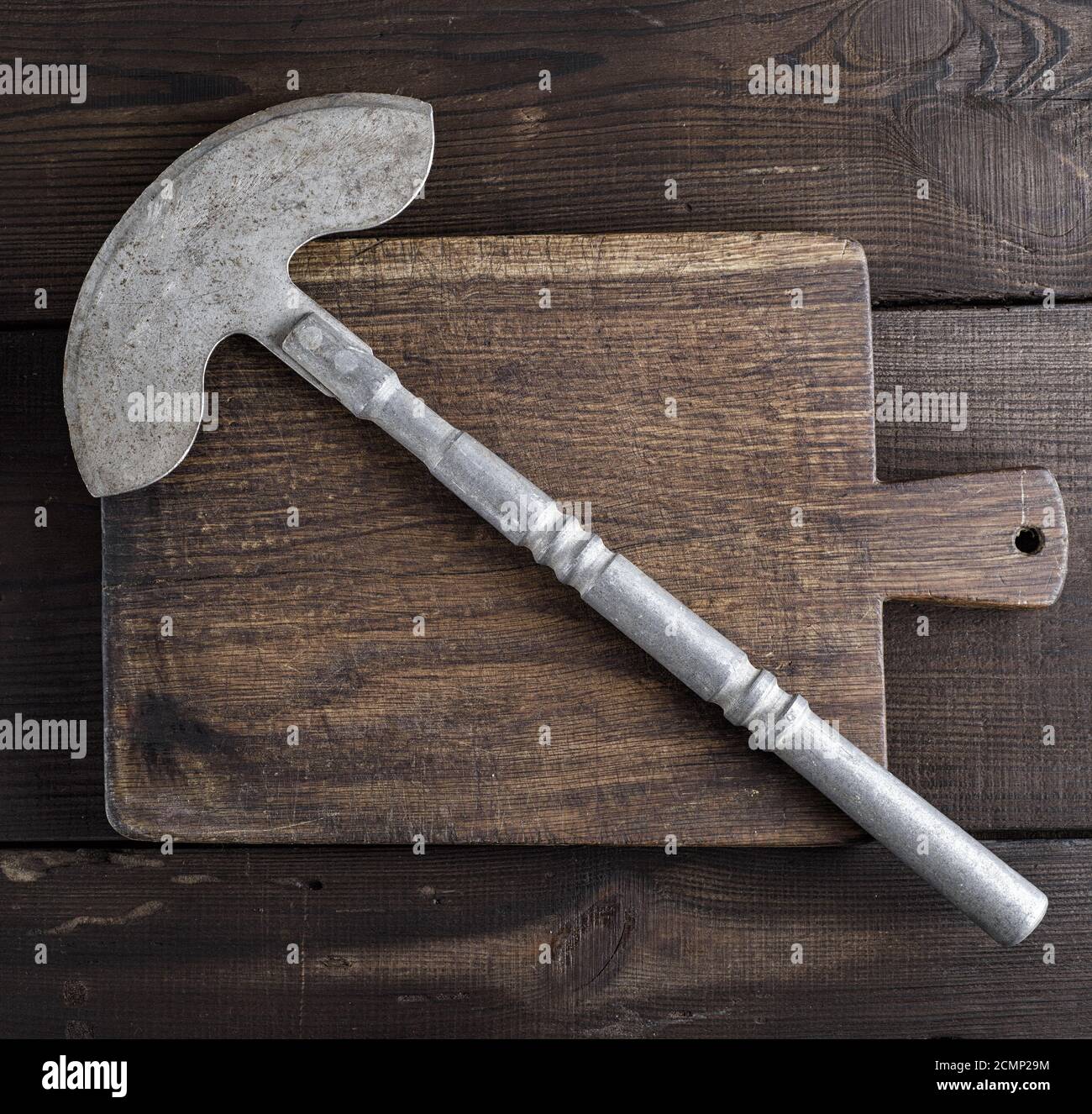 old iron hatchet for cutting meat or vegetables Stock Photo - Alamy