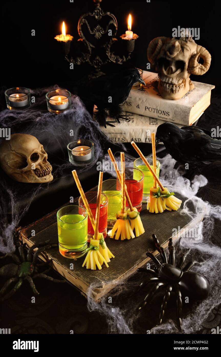 Witch broom made of cheese and bread straw. The original idea of ...