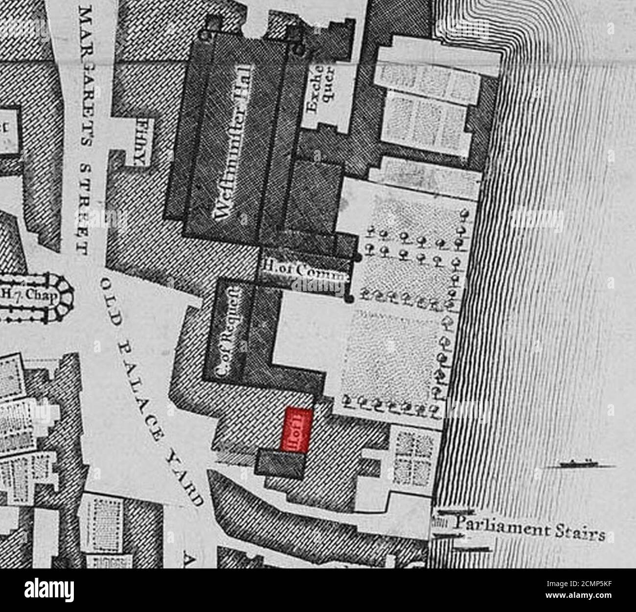 John rocque house of lords gunpowder plot cropped Stock Photo - Alamy