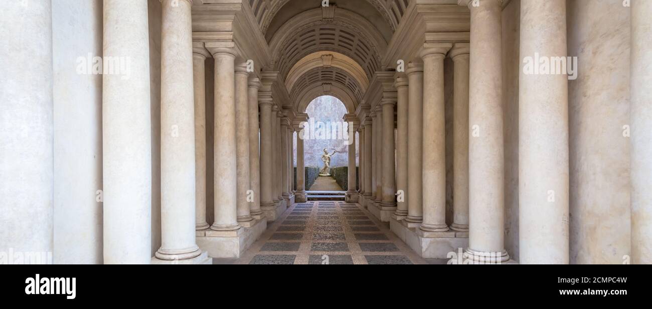 Luxury palace with marble columns in Rome Stock Photo - Alamy