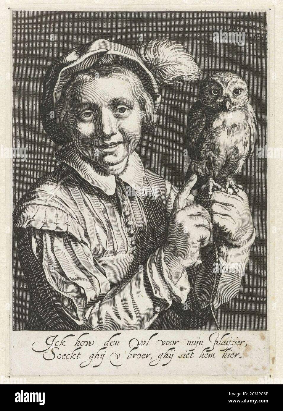 Jongen met uil Stock Photo - Alamy