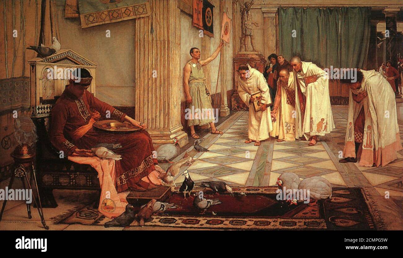 John William Waterhouse - The Favorites of the Emperor Honorius - 1883 ...